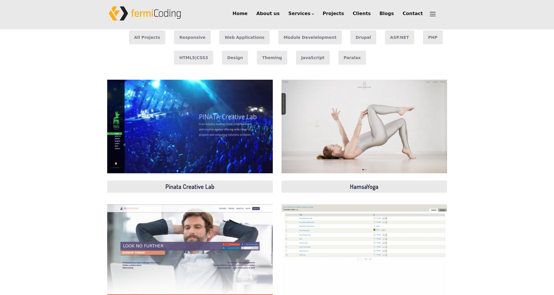 Projects Php Drupal React Nodejs Mobile Development Fermicoding