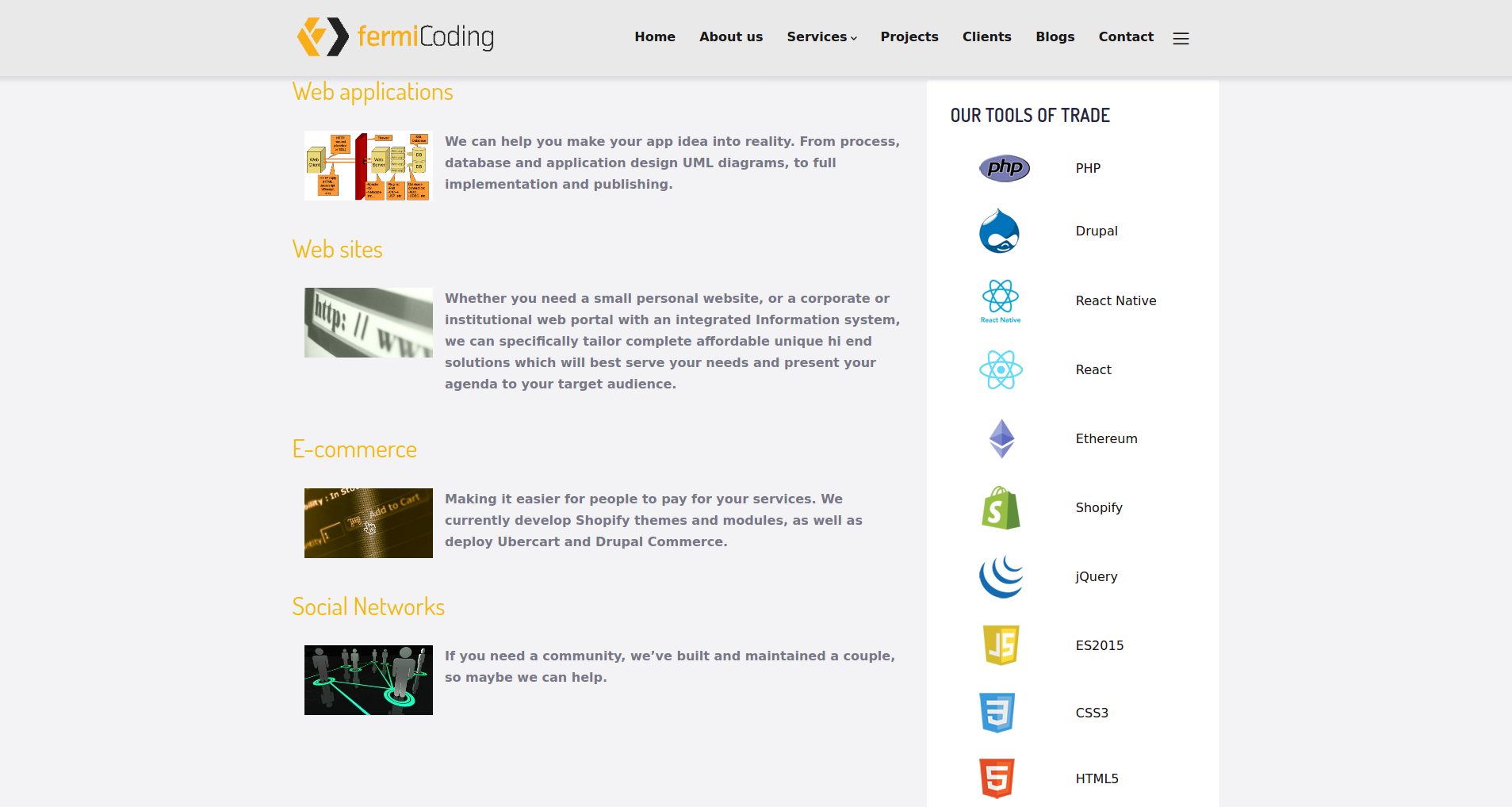 Services | PHP, Drupal, React, NodeJS, Mobile Development - Fermicoding
